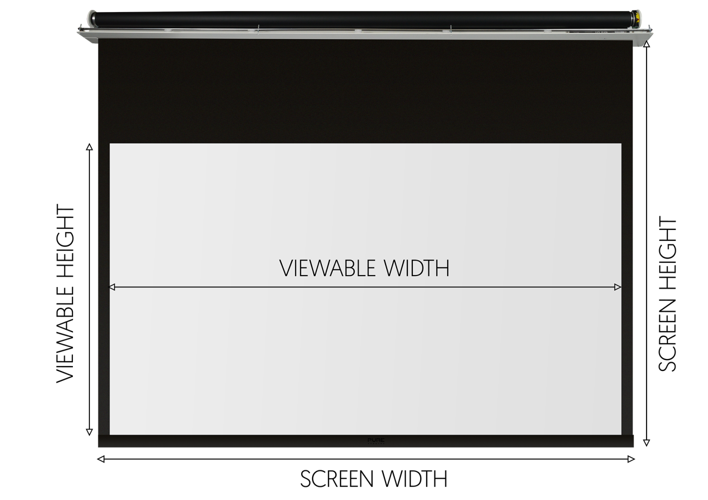 CR160 Projector Screen | 68 inch | Small Recessed Screen